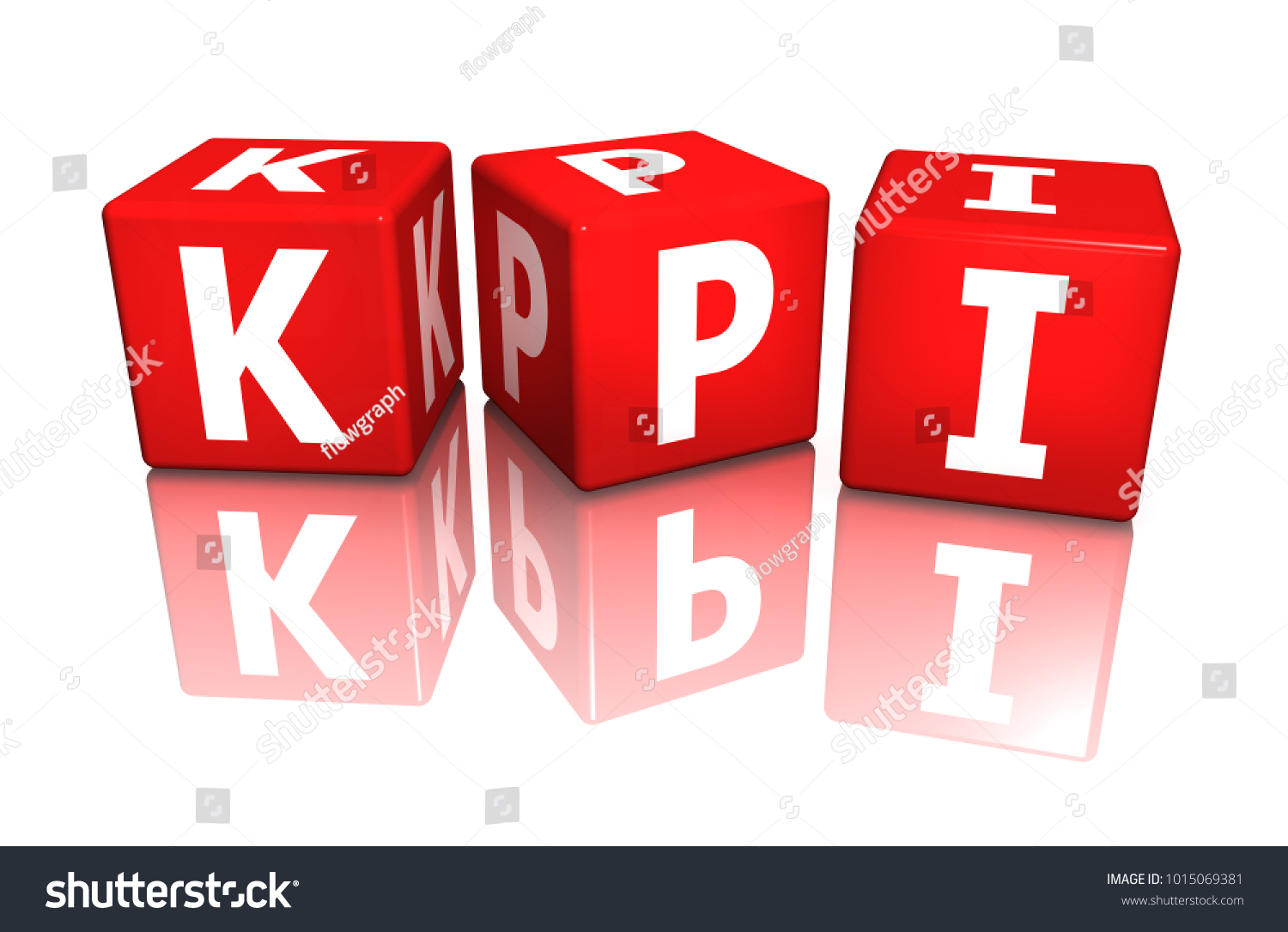 Cube Kpi Key Performance Indicator Red: ilustración de stock 1015069381 ...