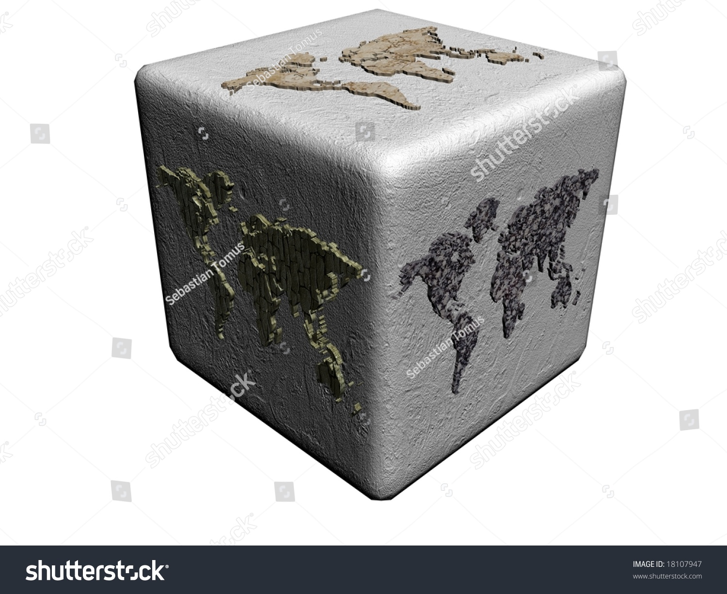 Cube World Map Stock Photo 18107947 | Shutterstock