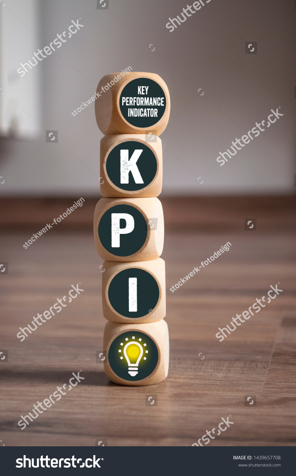 Cubes Dice Kpi Key Performance Indicator Foto Stock 1439657708