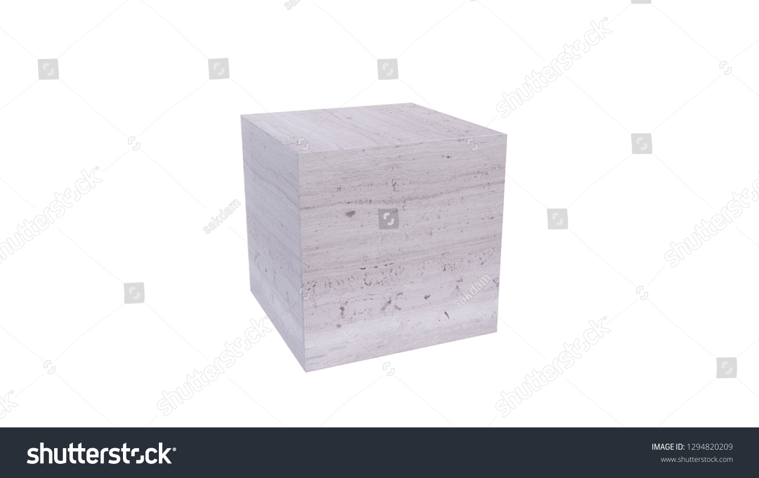 Cubic Stone Texture 3d Rendering Isolated Stock Illustration 1294820209