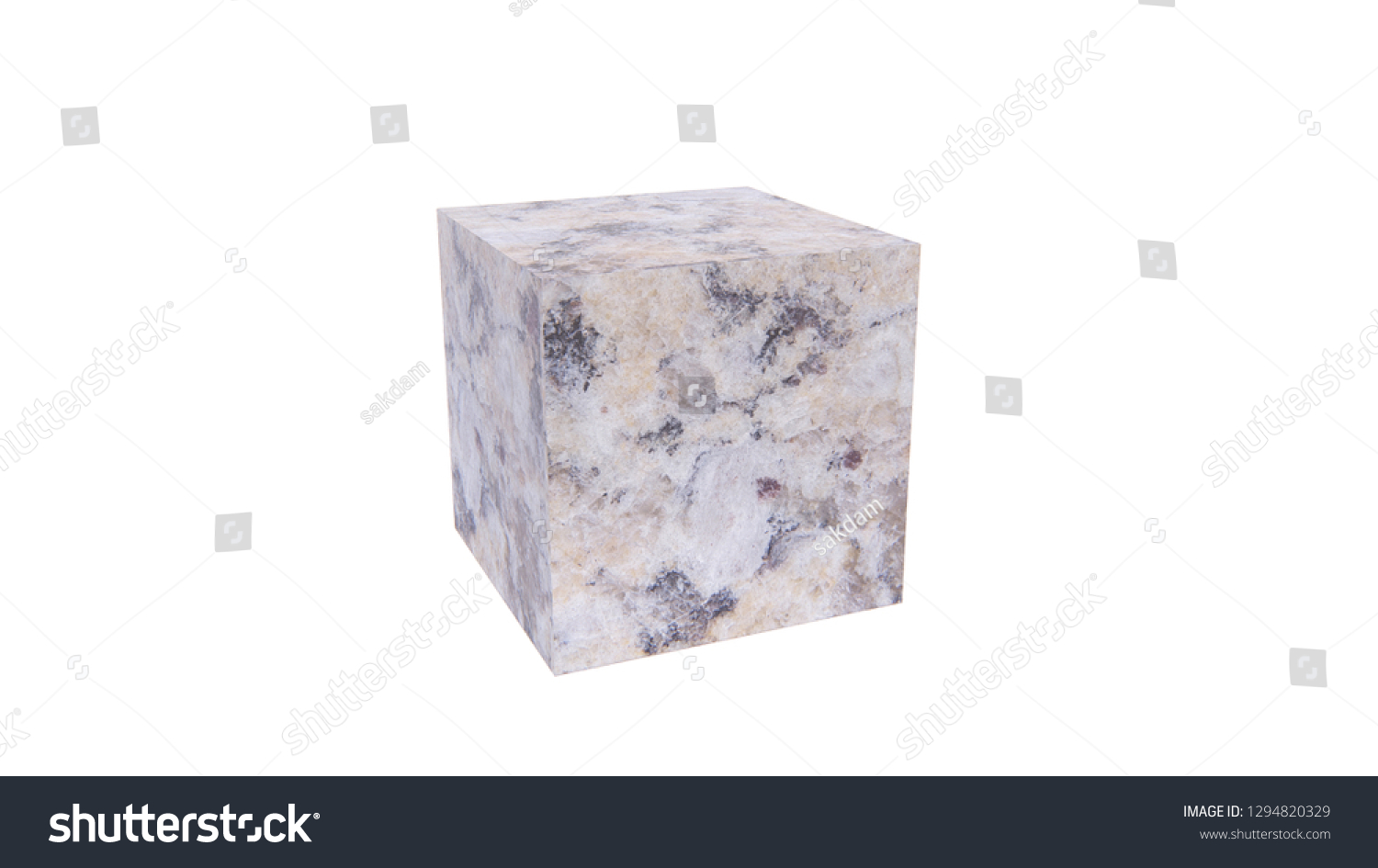 Cubic Stone Texture 3d Rendering Isolated Stock Illustration 1294820329 ...