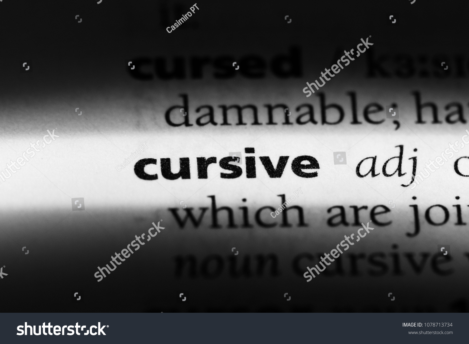 Cursive Word Dictionary Cursive Concept Stock Photo 1078713734 ...