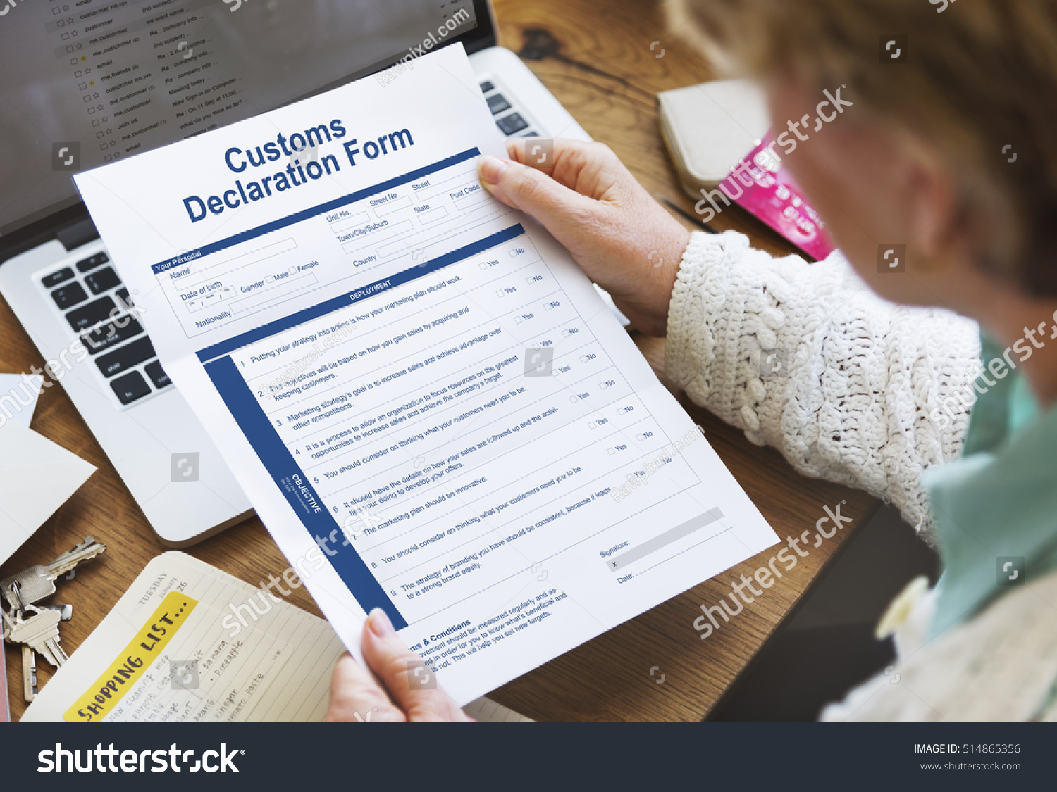 Customs Declaration Form Invoice Freight Parcel Stock Photo (Edit Now ...