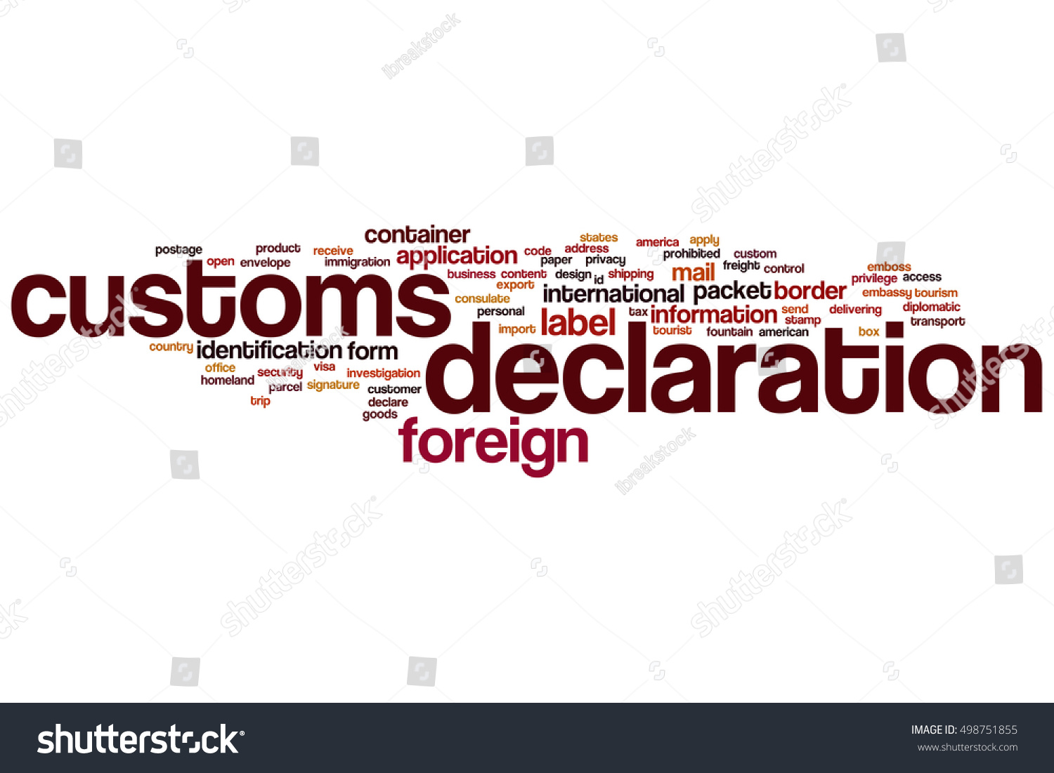 Customs Declaration Word Cloud Concept 스톡 일러스트 498751855 | Shutterstock