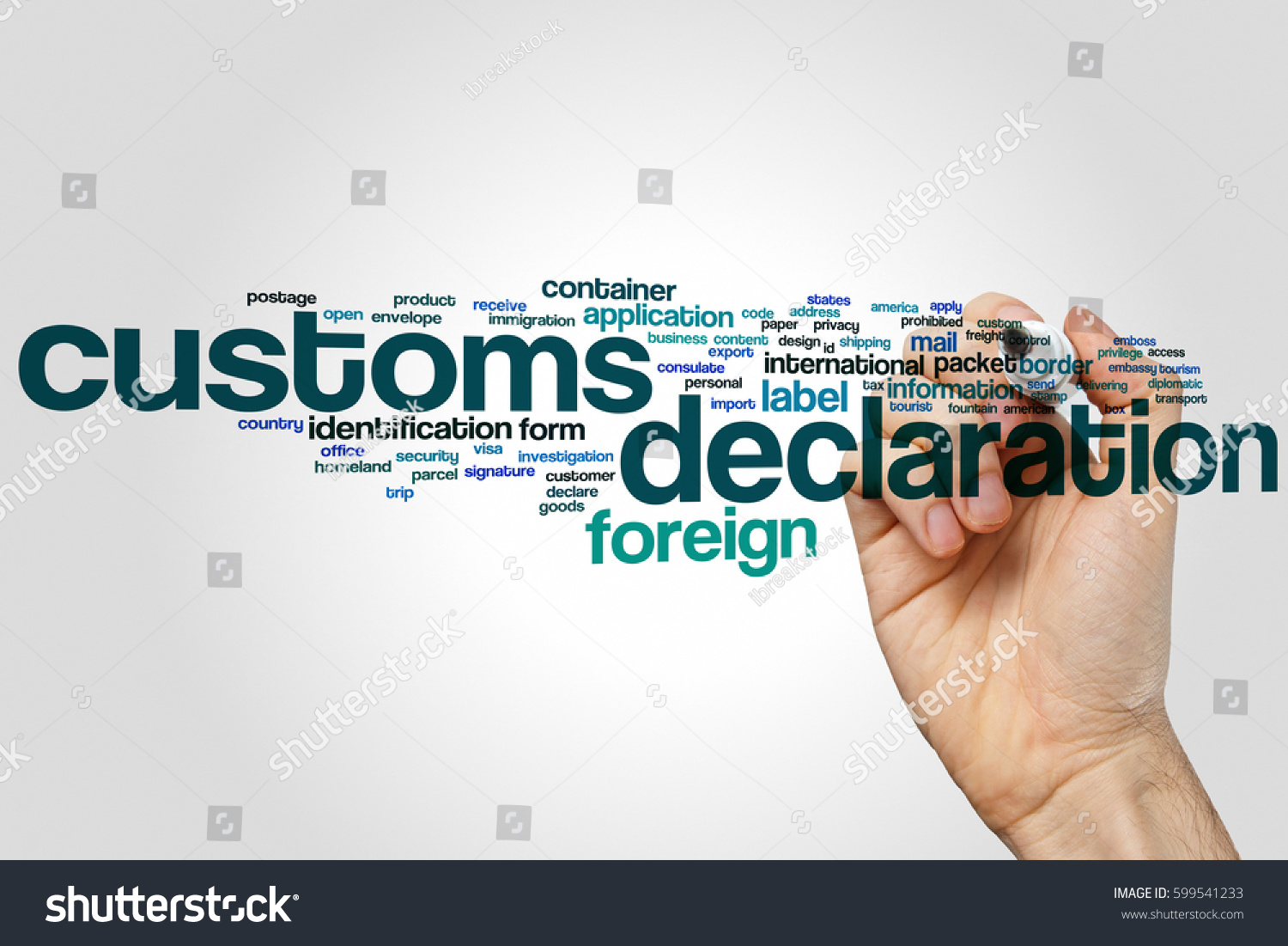 Customs Declaration Word Cloud Concept Stock Photo 599541233 | Shutterstock
