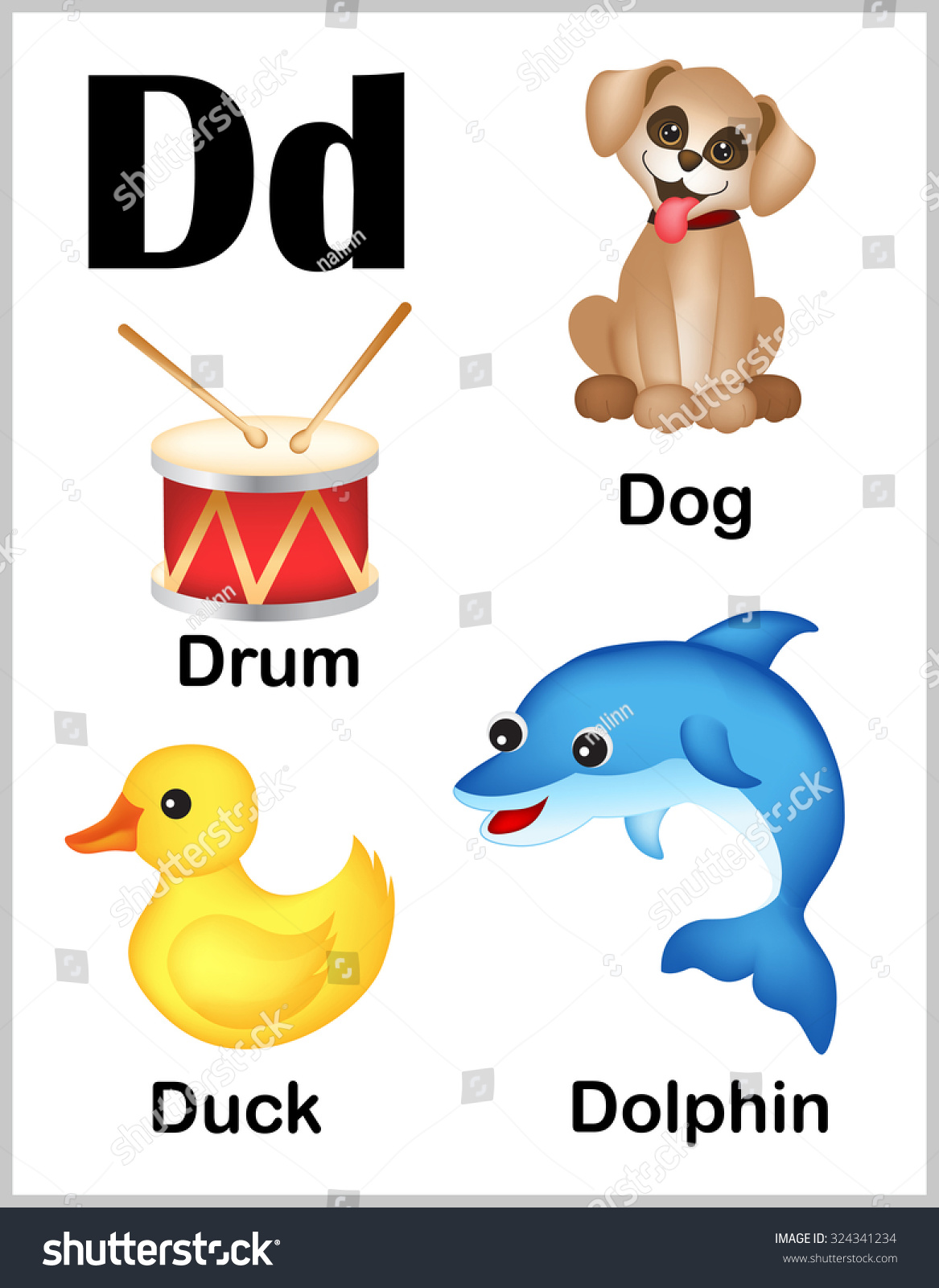 Cute Colorful Alphabet Letter D Set Stock Illustration 324341234 ... Cute Colorful Alphabet Letter D Set Stock Illustration 324341234 ...