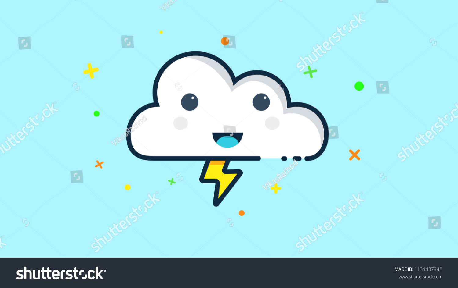 Cute Cloud Icon Stock Illustration 1134437948 | Shutterstock