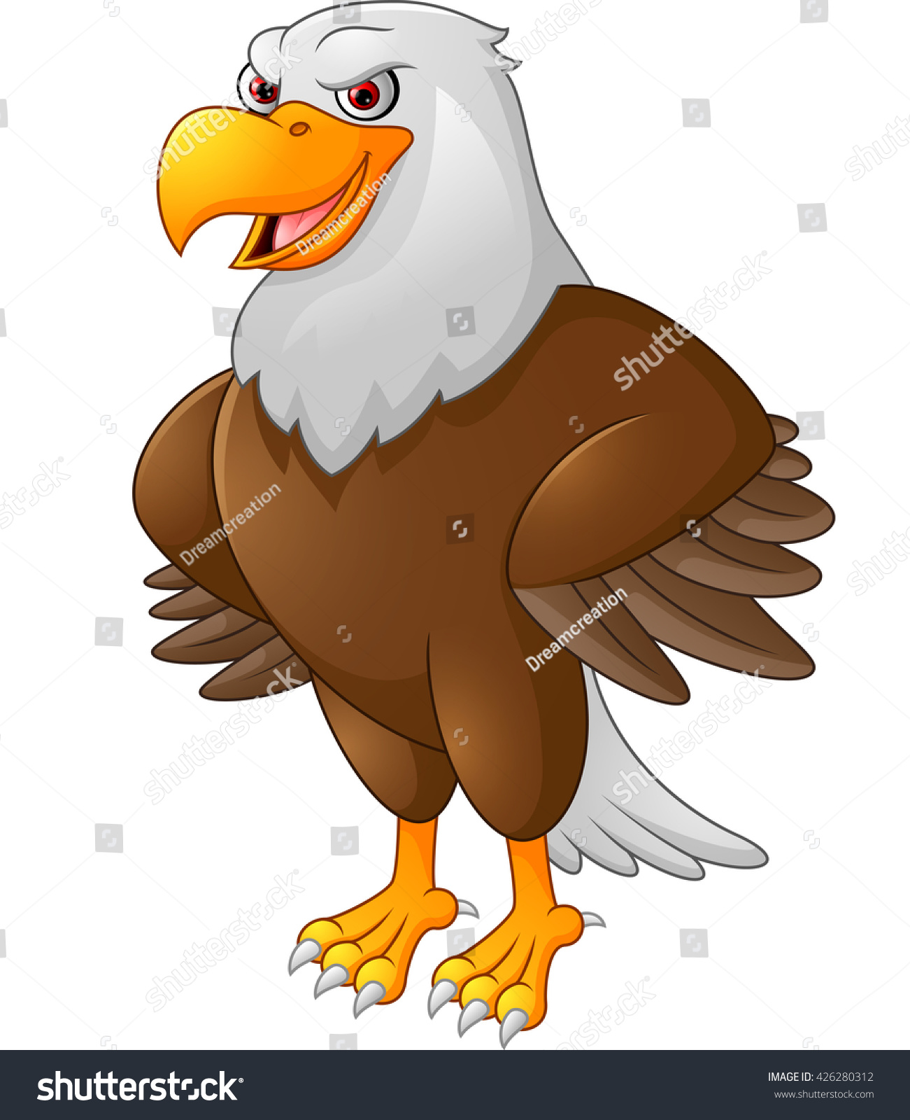 Cute Eagle Cartoon Posing Stock Illustration 426280312
