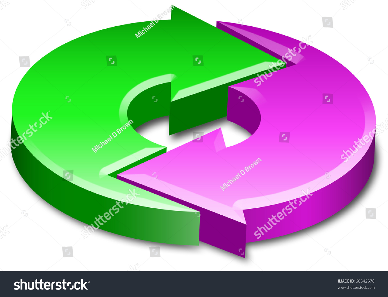 Cycle 3d Arrows Process System Concept Stock Illustration 60542578 ...