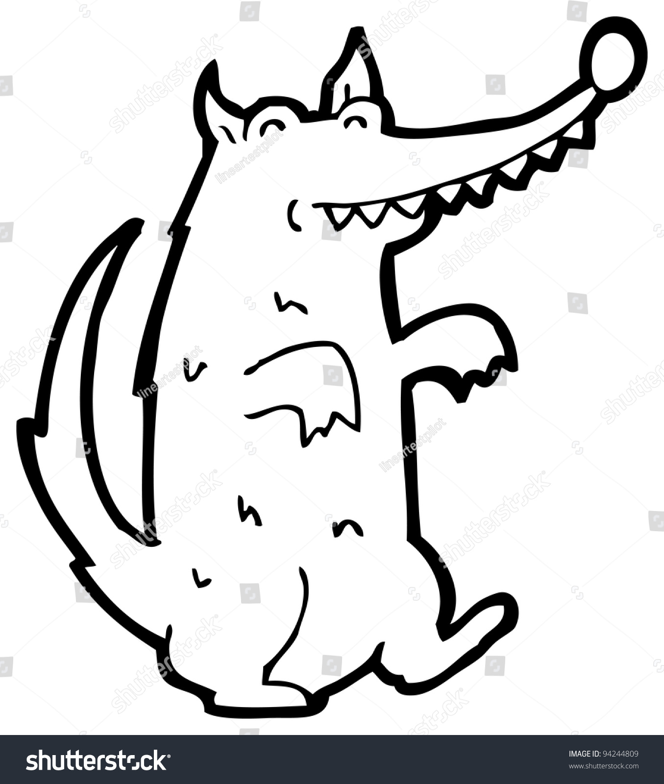 Dancing Wolf Cartoon Raster Version Stock Illustration 94244809 ...