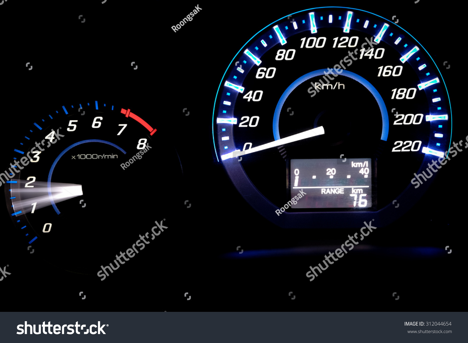 Dashboard Speedometer Stock Photo (Edit Now) 312044654