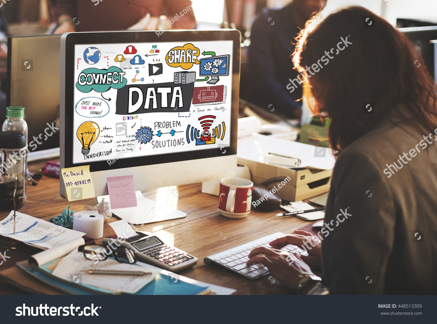 Data Information Network System Drawing Concept Stock Photo 448513309 ...