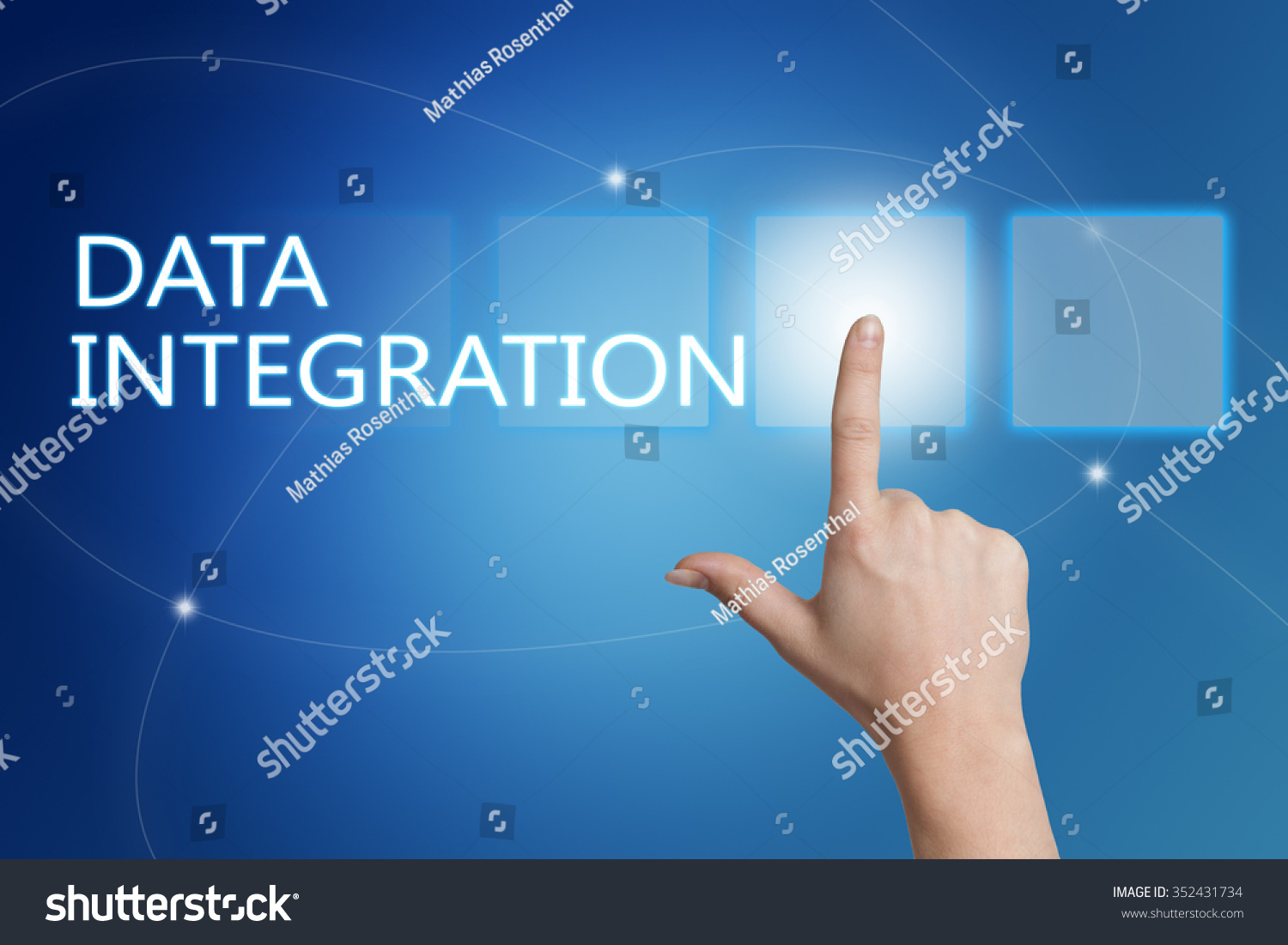 Data Integration Hand Pressing Button On Stock Photo 352431734 ...