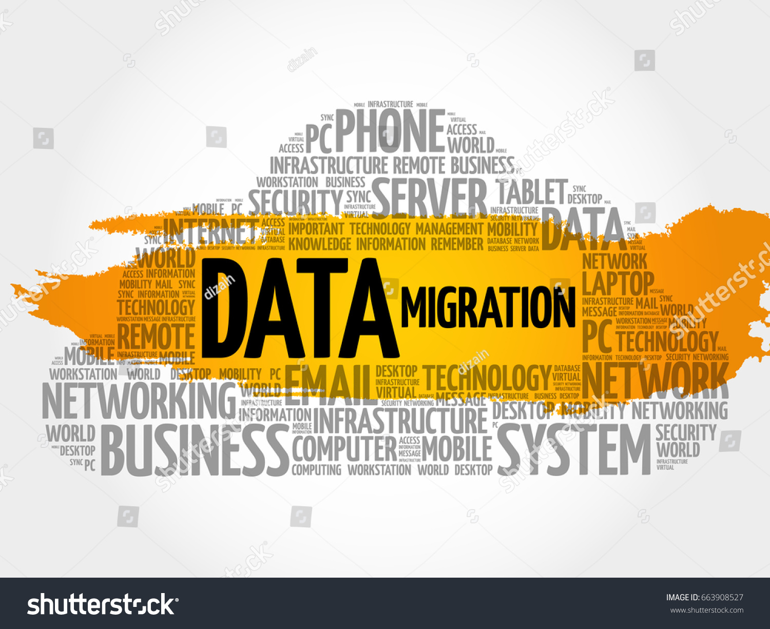 Data Migration Word Cloud Collage Technology Stock Illustration ...