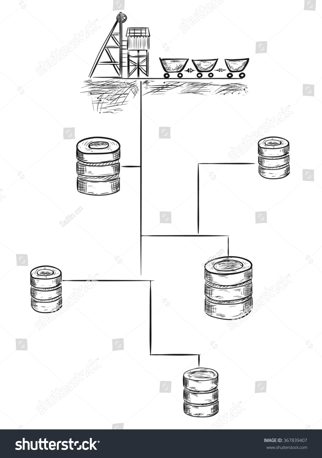 Data Mining Sketch Illustration Stock Illustration 367839407 Shutterstock