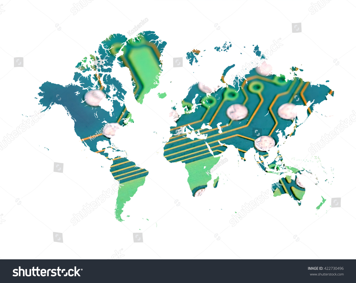 Data Science World Map Stock Illustration 422730496