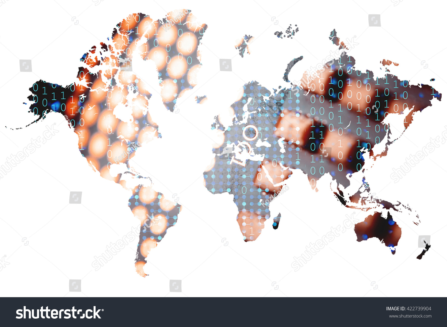 Data Science World Map Stock Illustration 422739904