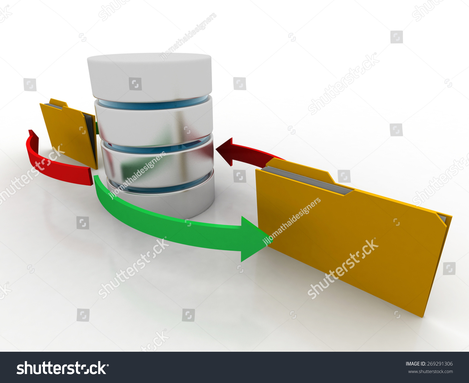 Database Symbol Connected Computer Folder Icons 스톡 일러스트 269291306 ...