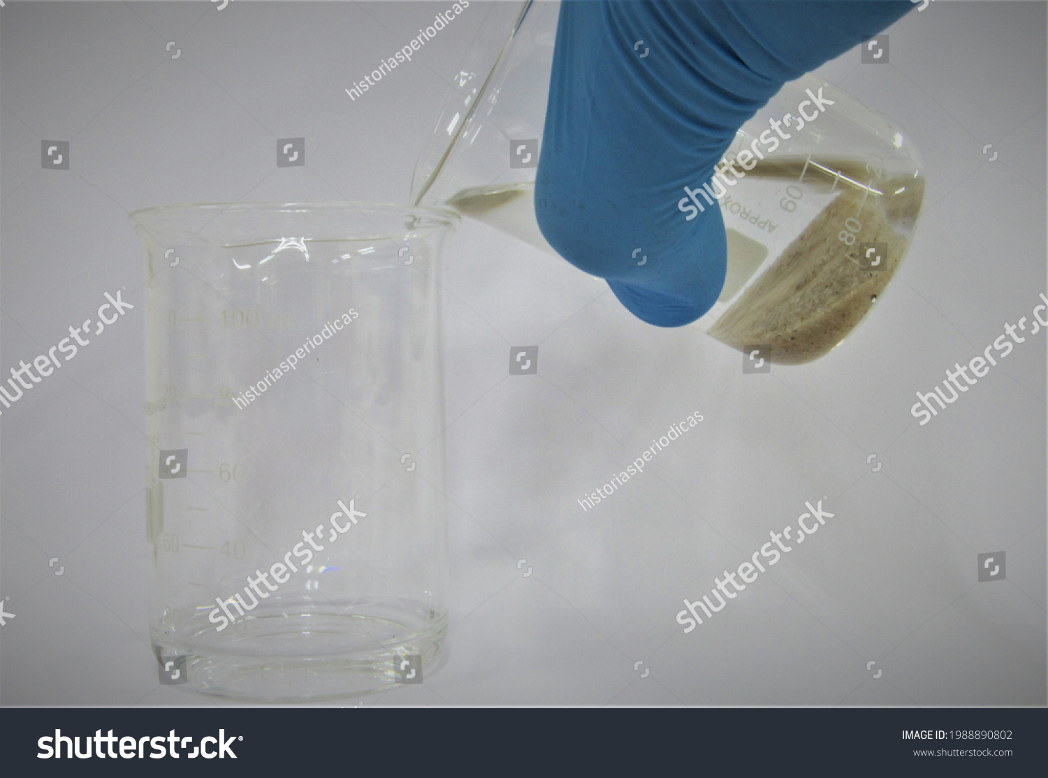 Decanting Process Separation Between Solid Liquid Stock Photo ...