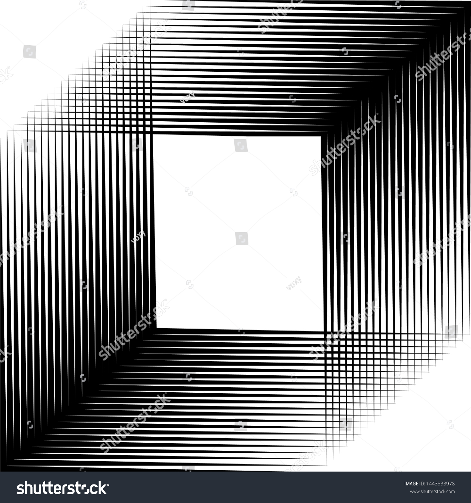 Decorative Optical Linear Spatial Square Stock Illustration 1443533978 ...