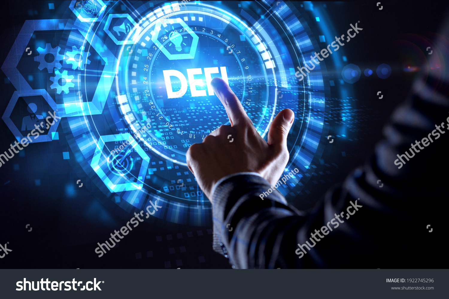 Defi Decentralized Finance On Dark Blue库存照片1922745296 | Shutterstock Defi Decentralized Finance On Dark Blue库存照片1922745296 | Shutterstock