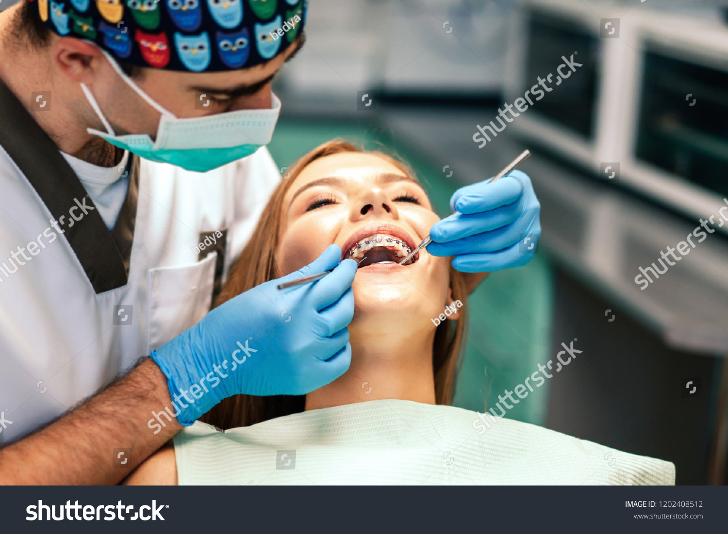 Dentist Examine Female Patient Braces Denal Stock Photo 1202408512 ... Dentist Examine Female Patient Braces Denal Stock Photo 1202408512 ...