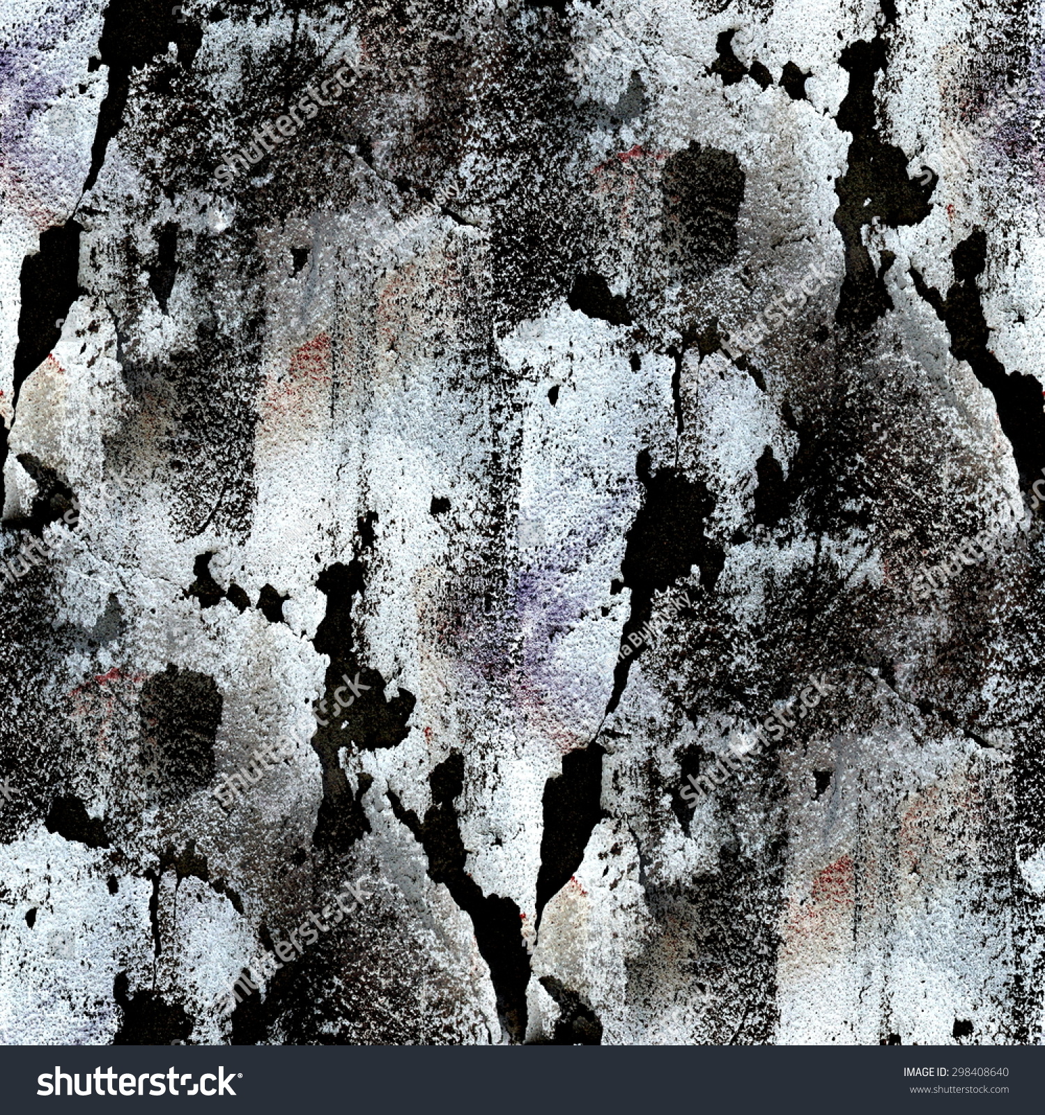Destroyed Wall Rough Texture Seamless Pattern Stock Illustration 298408640