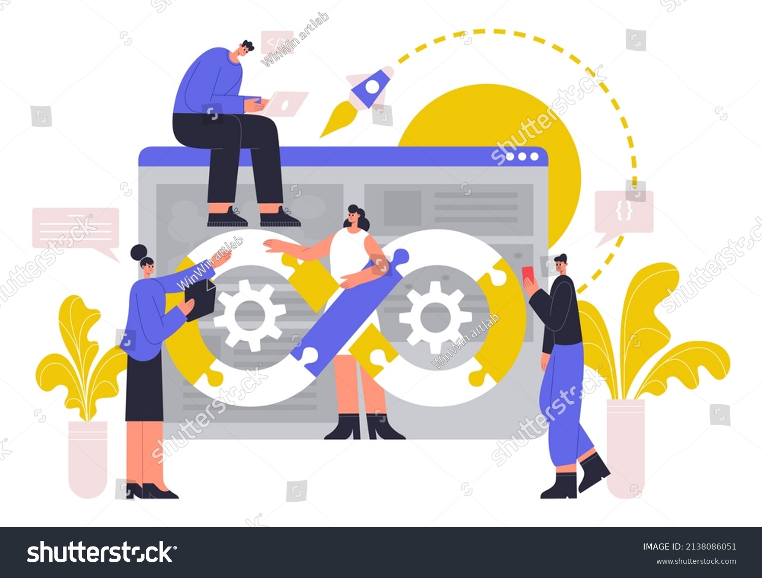 Devops Developers Characters Software Delivery Automation Stock ... Devops Developers Characters Software Delivery Automation Stock ...