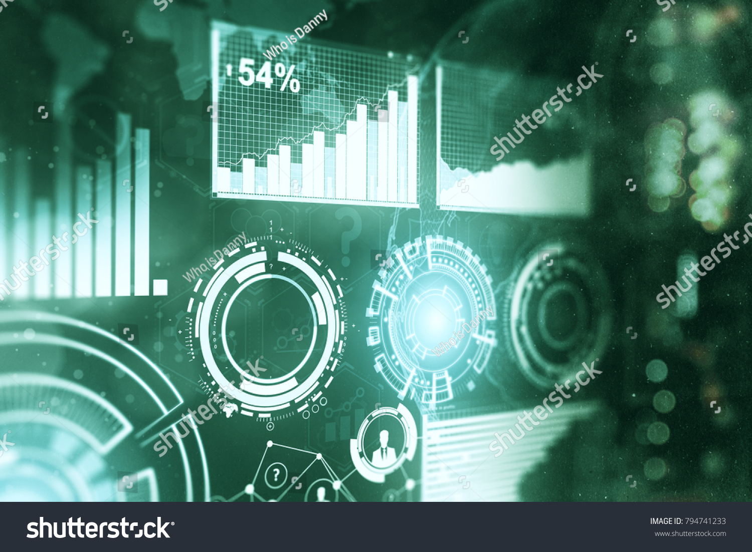 Digital Business Chart Backdrop Future Interface: ilustrações stock ...