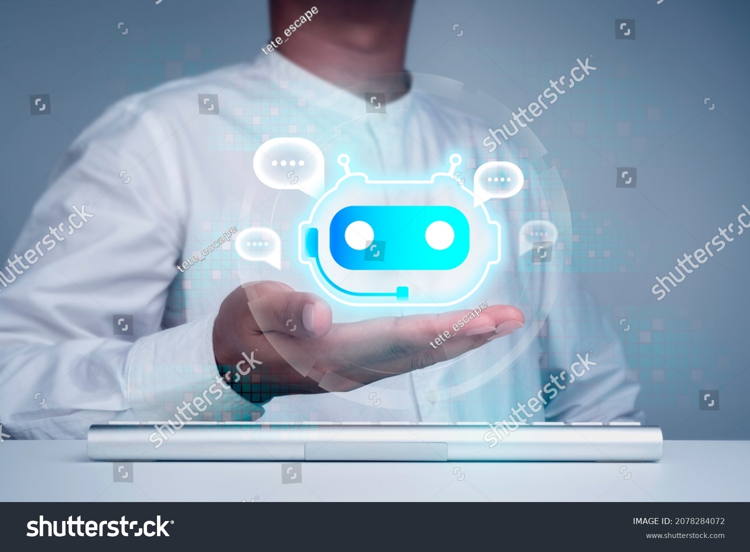 Digital Chatbot Concept Virtual Bot Icon Stock Photo 2078284072 ...