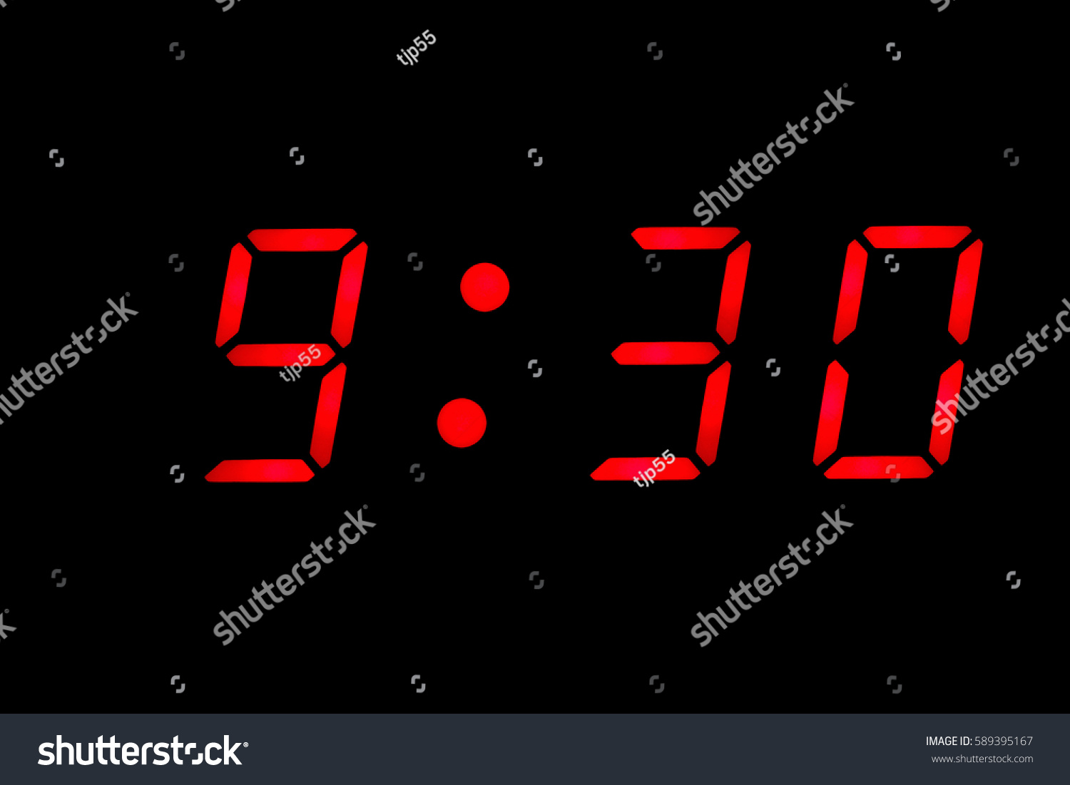 Digital Clock Closeup Displaying 930 Stock Illustration 589395167 ...