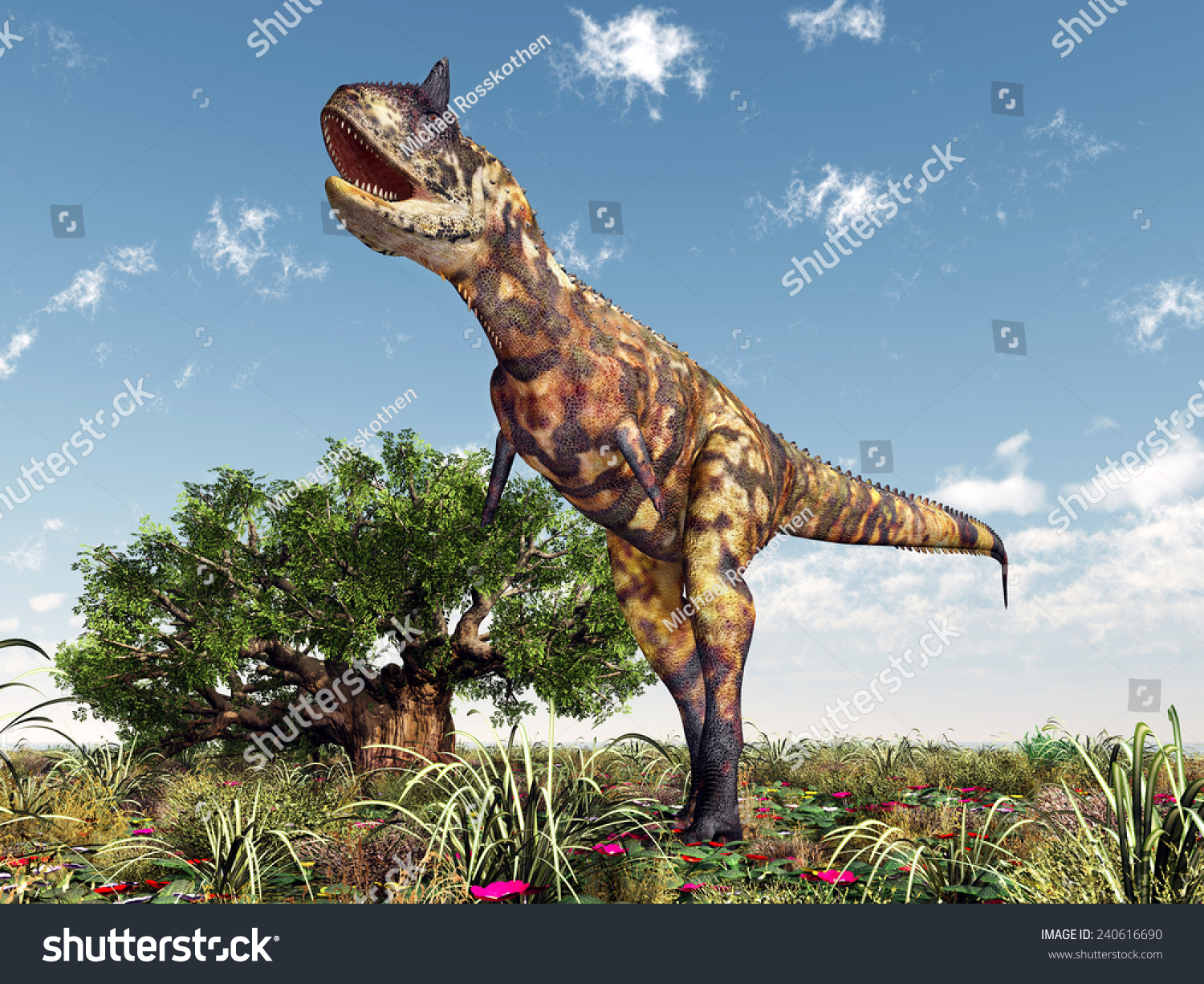 Dinosaur Carnotaurus Computer Generated 3d Illustration 스톡 일러스트 ...