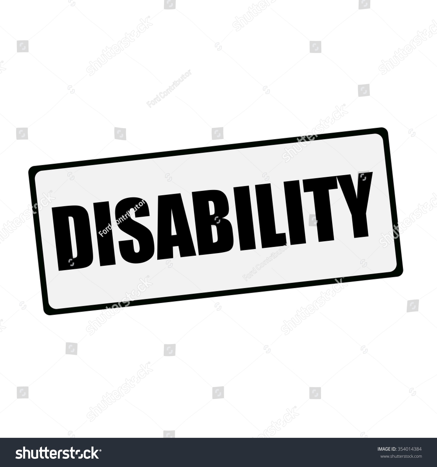 Disability Wording On Rectangular Signs Stock Illustration 354014384 ...