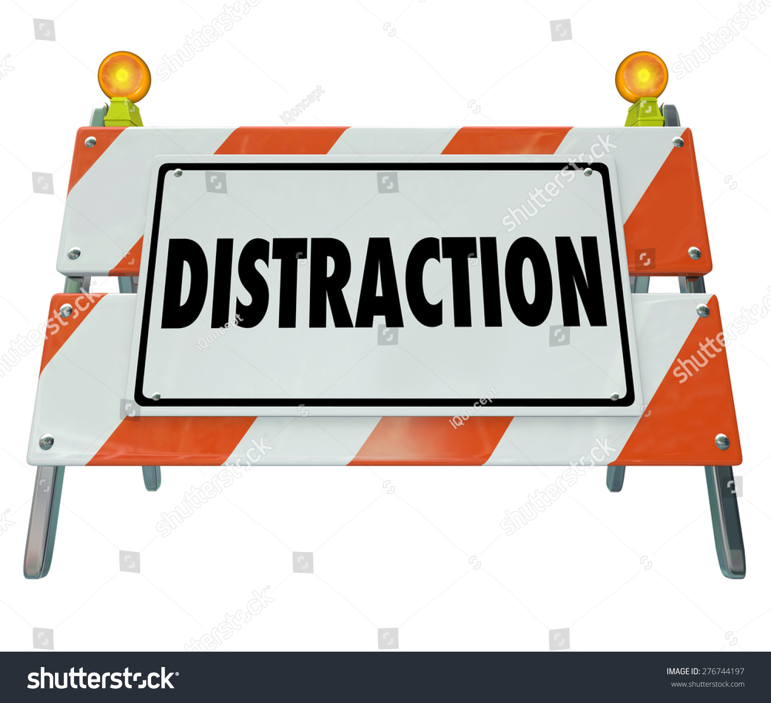Distraction Word On Road Construction Barrier Stock Illustration ... Distraction Word On Road Construction Barrier Stock Illustration ...