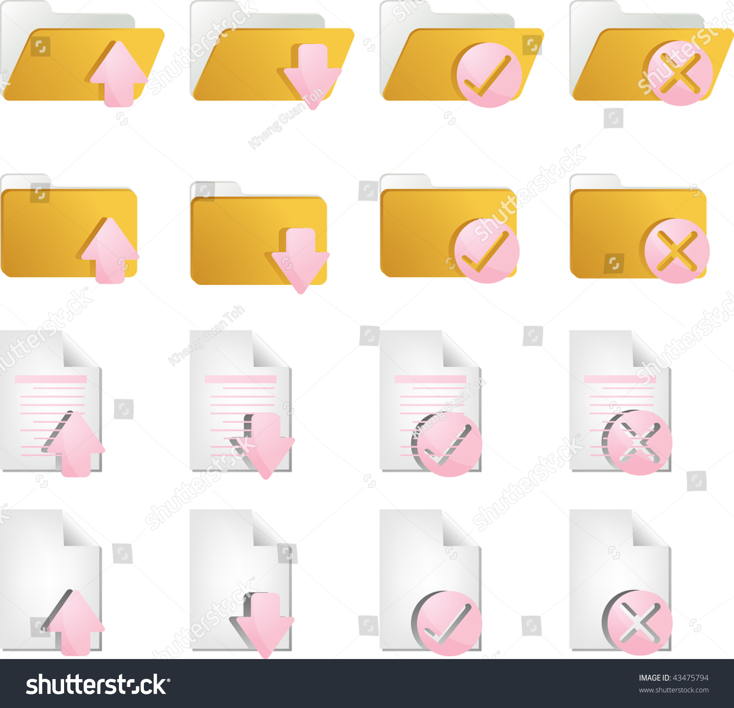 Document Folder Icon Set Different Operations Stock Illustration 43475794