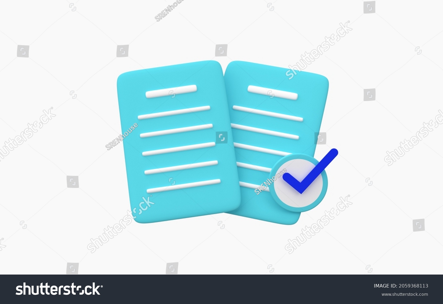 Documents Check Mark On Isolate Background Stock Illustration ...