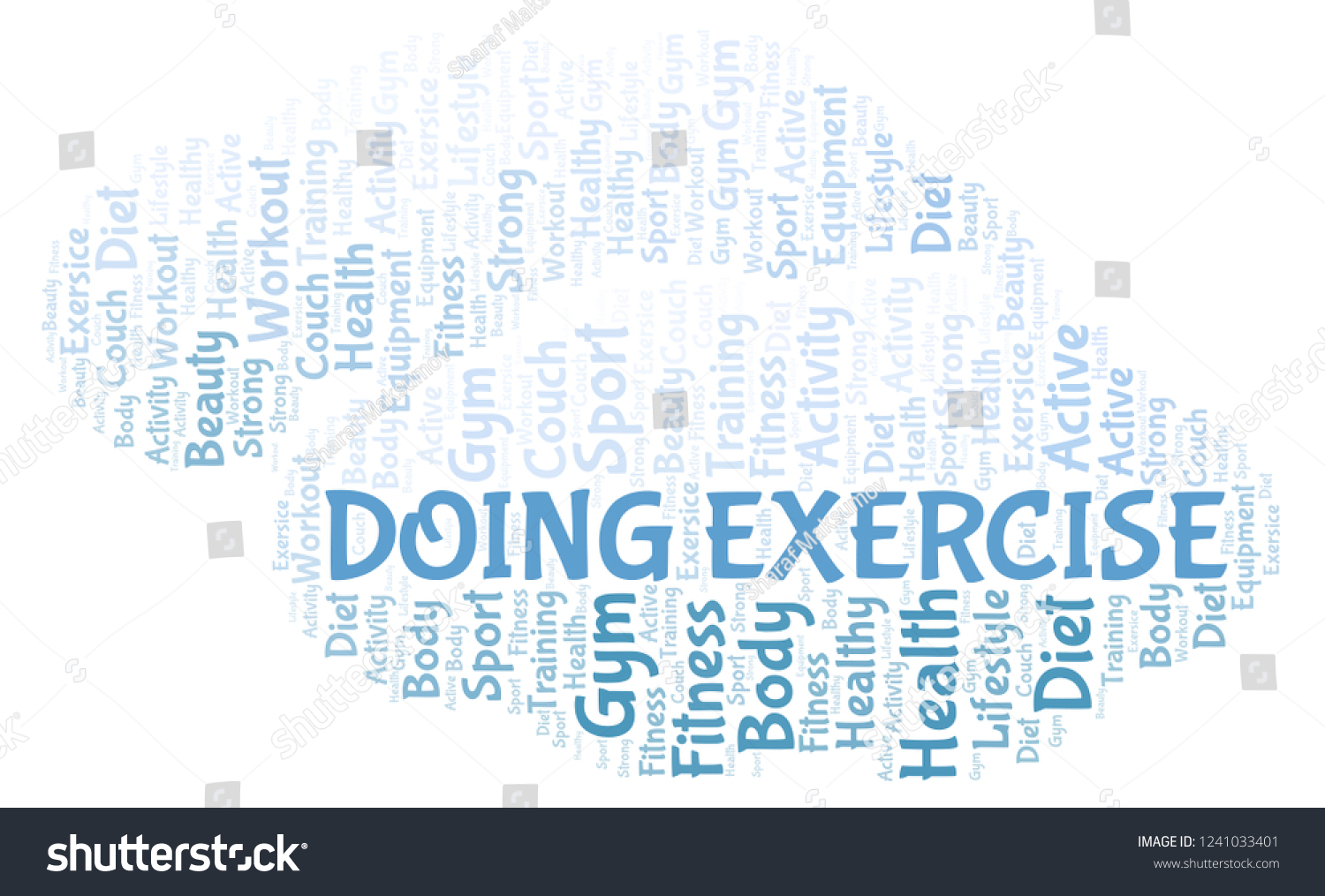 Doing Exercise Word Cloud 스톡 일러스트 1241033401 | Shutterstock