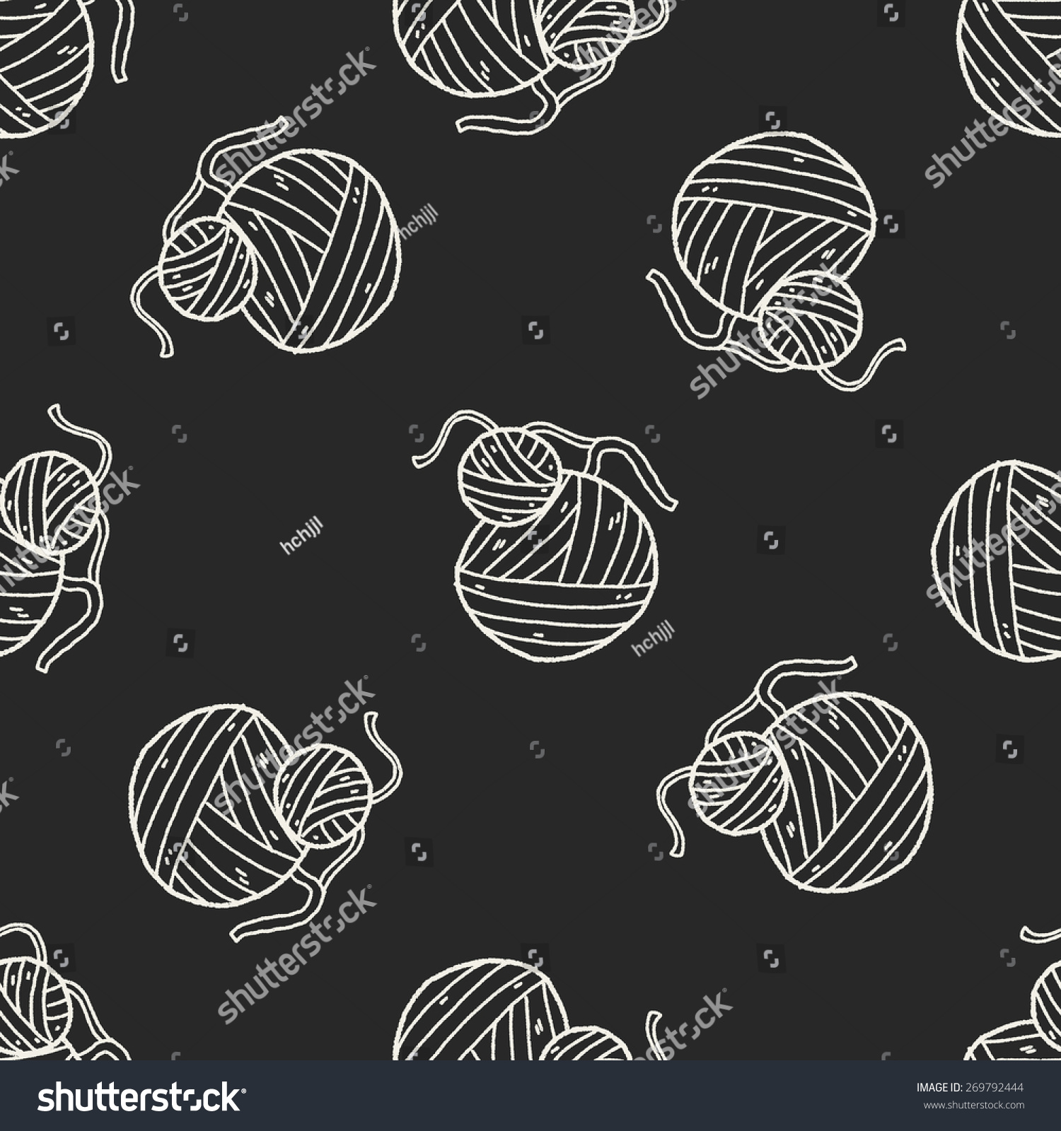 Doodle Wool Seamless Pattern Background Stock Illustration 269792444 ...