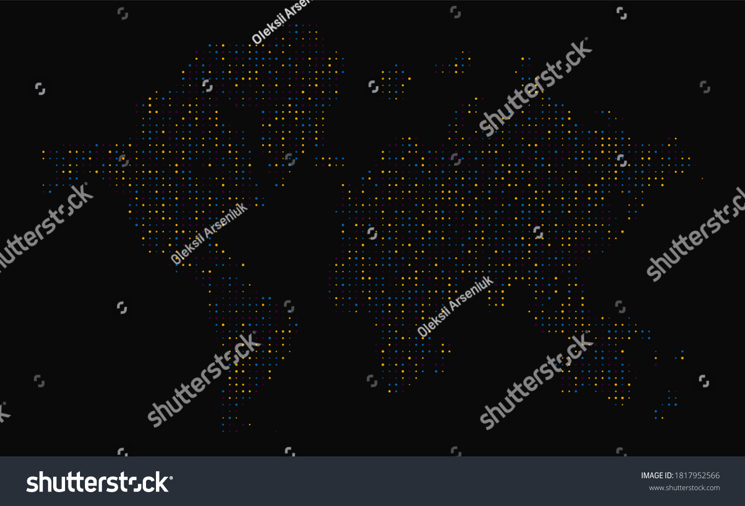 Dotted World Map Big Data Visualization Stock Illustration 1817952566 ...