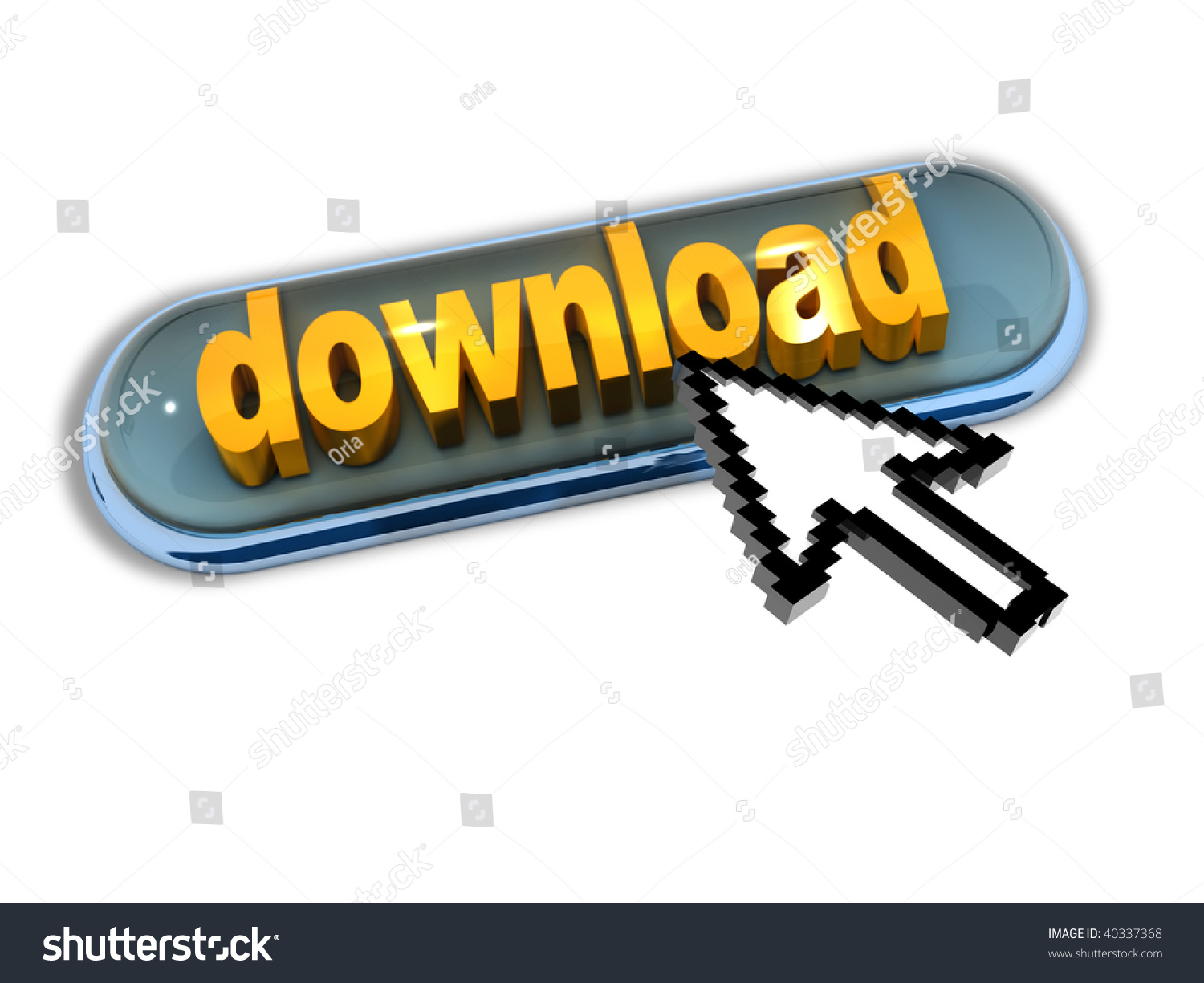Download Button Arrow Cursor 3d Render Stock Illustration 40337368 ...