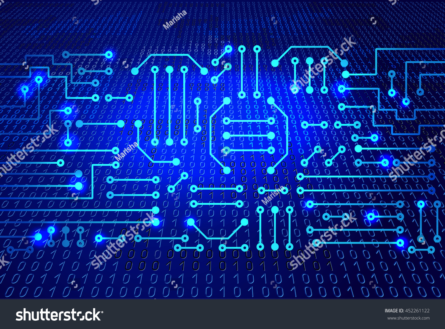 Drawing Modern Electronic Circuit Binary Code Stock Illustration 452261122