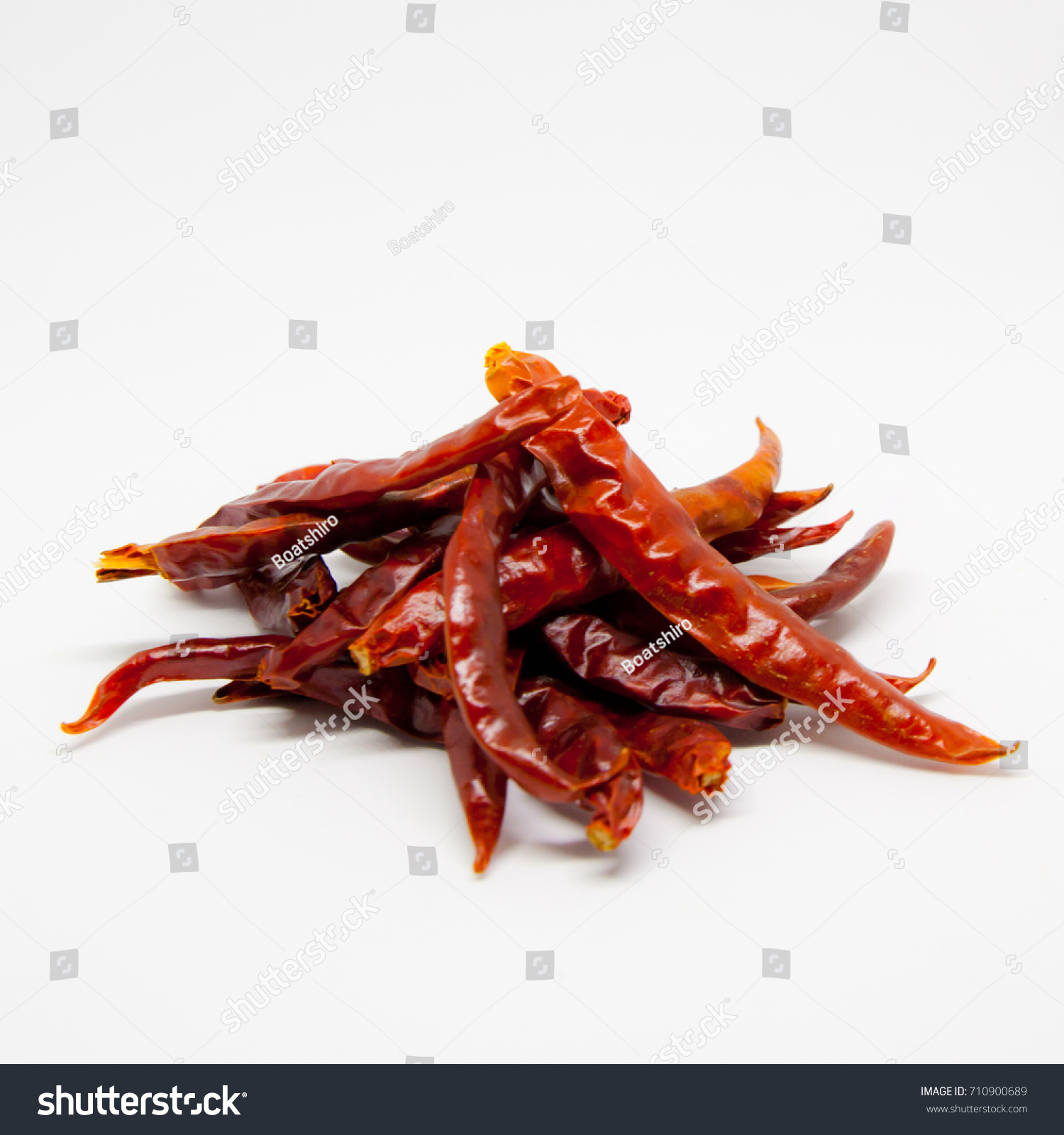 Dried Chilli Isolate Background Stock Photo (Edit Now) 710900689
