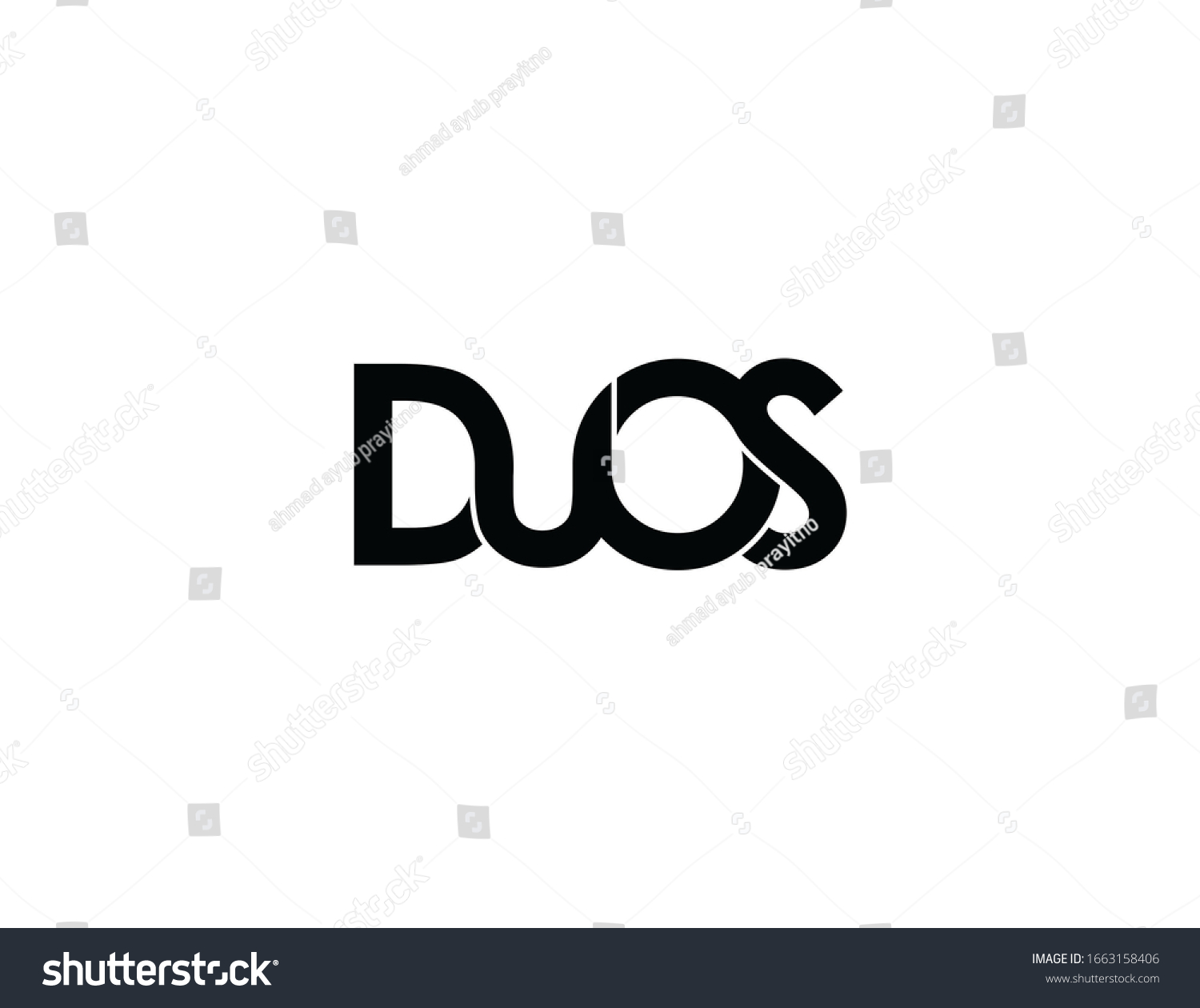 Duos Original Monogram Logo Design Stock Illustration 1663158406