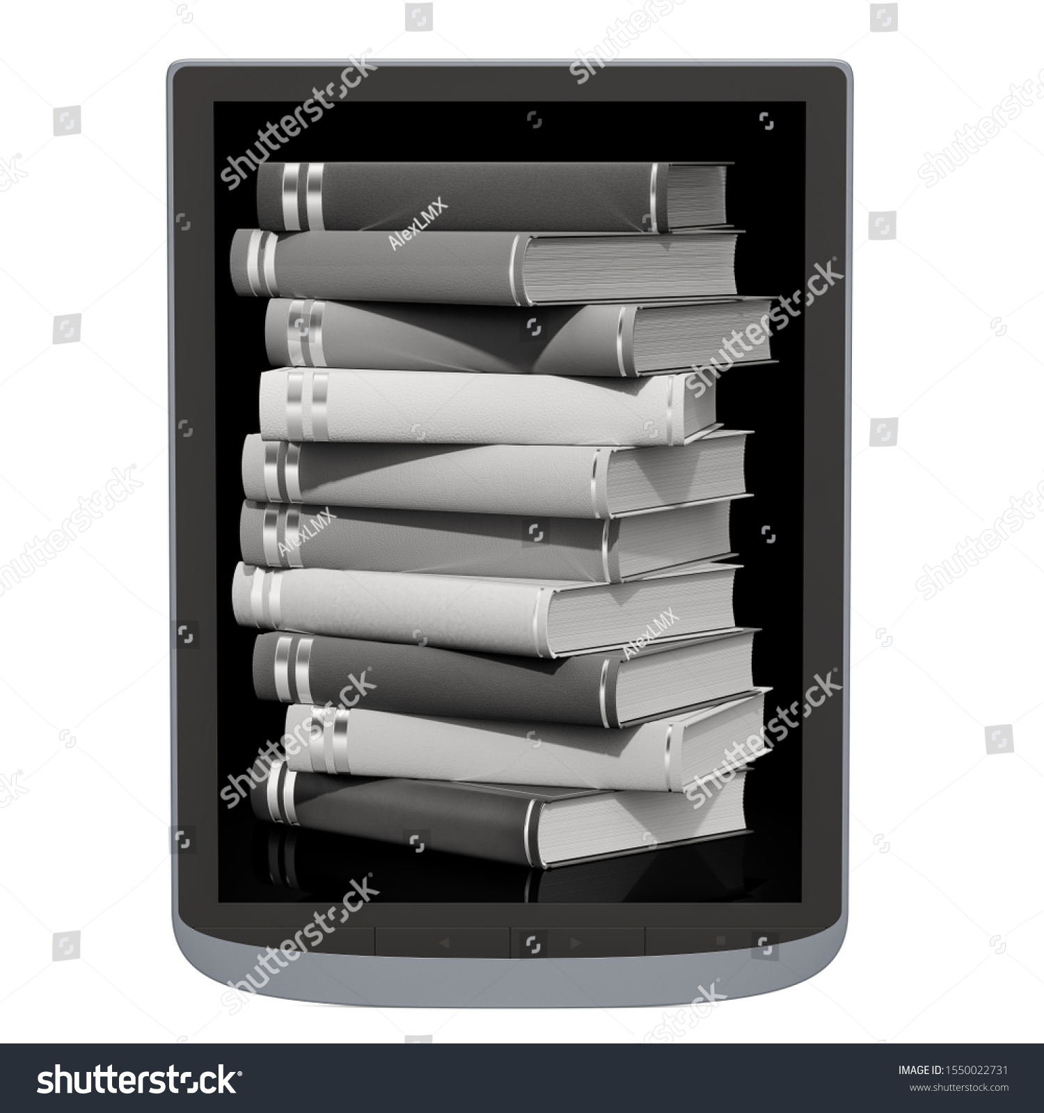 Ebook Reader 3d Rendering Isolated On Stock Illustration 1550022731 ...
