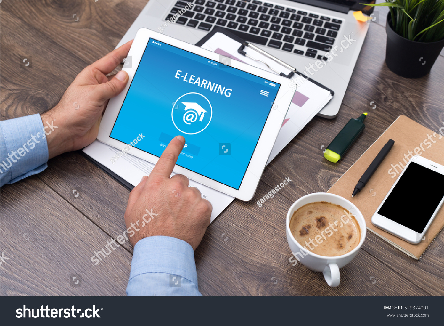 Elearning Concept On Screen Stock Photo 529374001 | Shutterstock