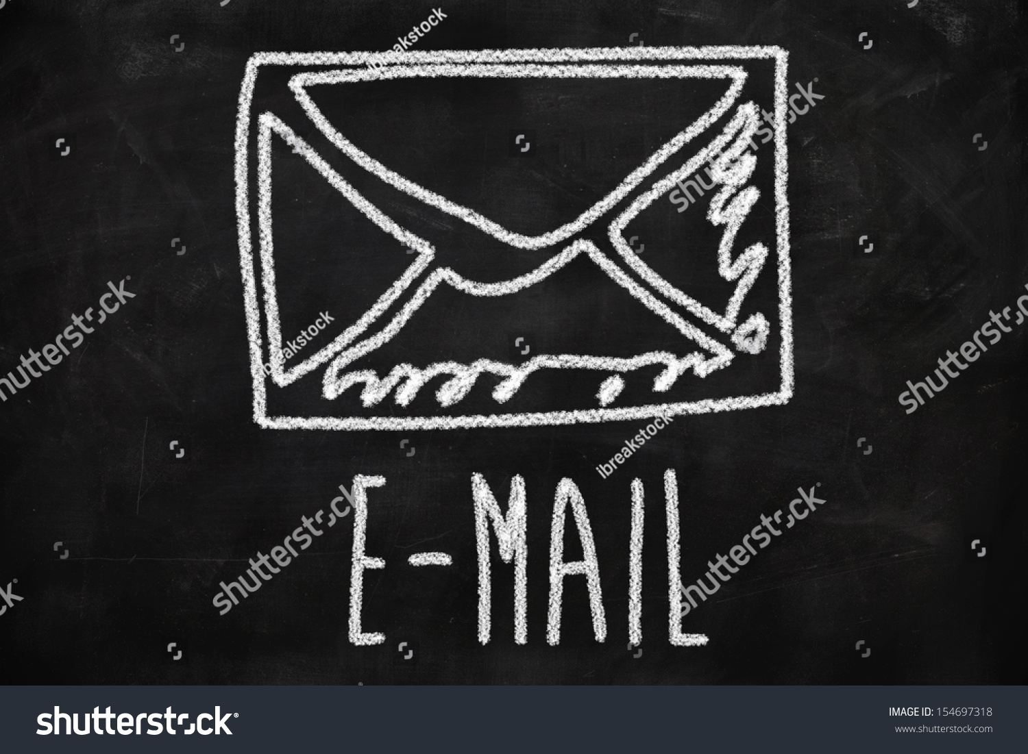Email Symbol Word Written On Blackboard 库存插图 154697318 Shutterstock