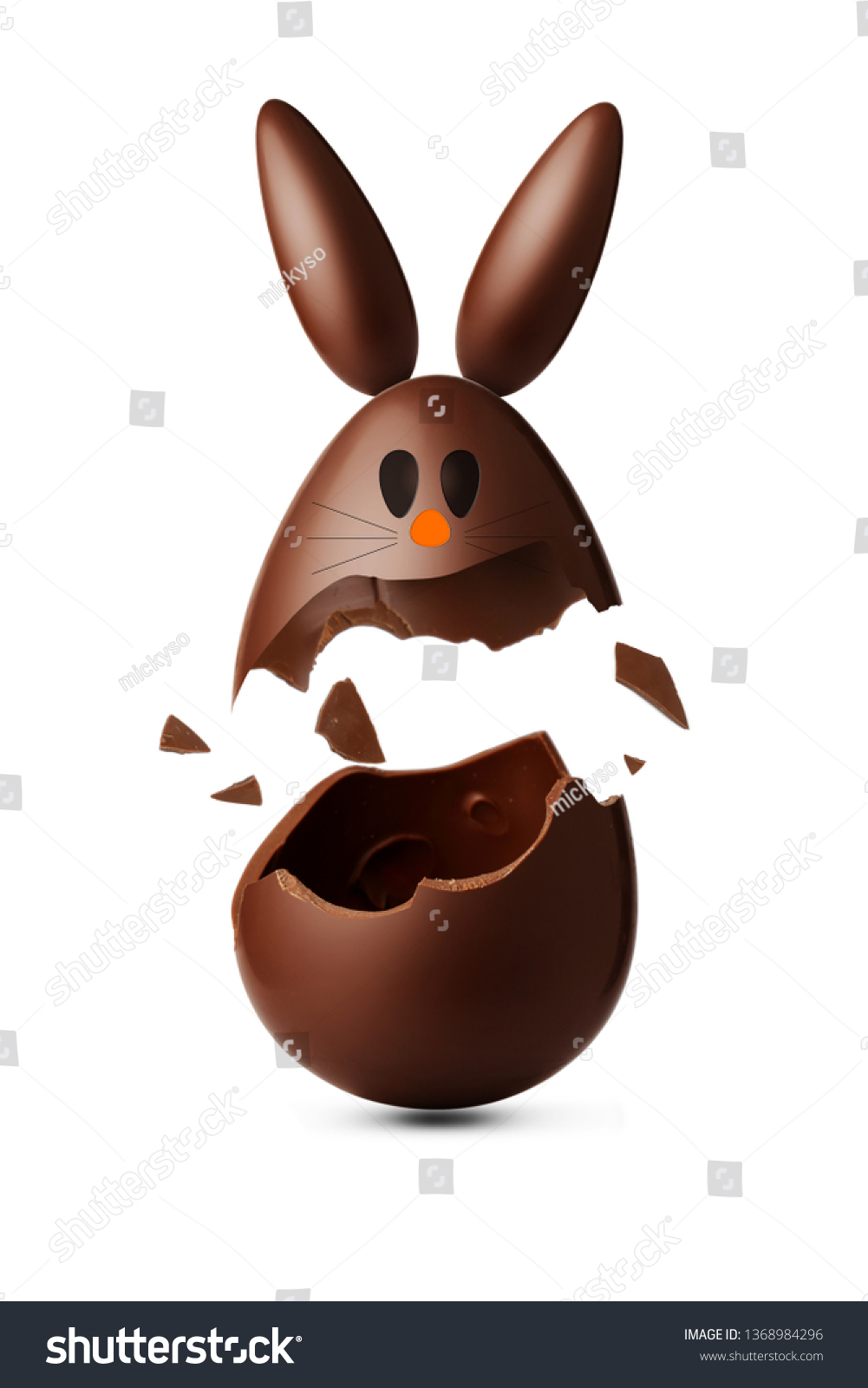 Easter Egg Shaped Like Exploded Rabbit Stock Photo 1368984296 ...