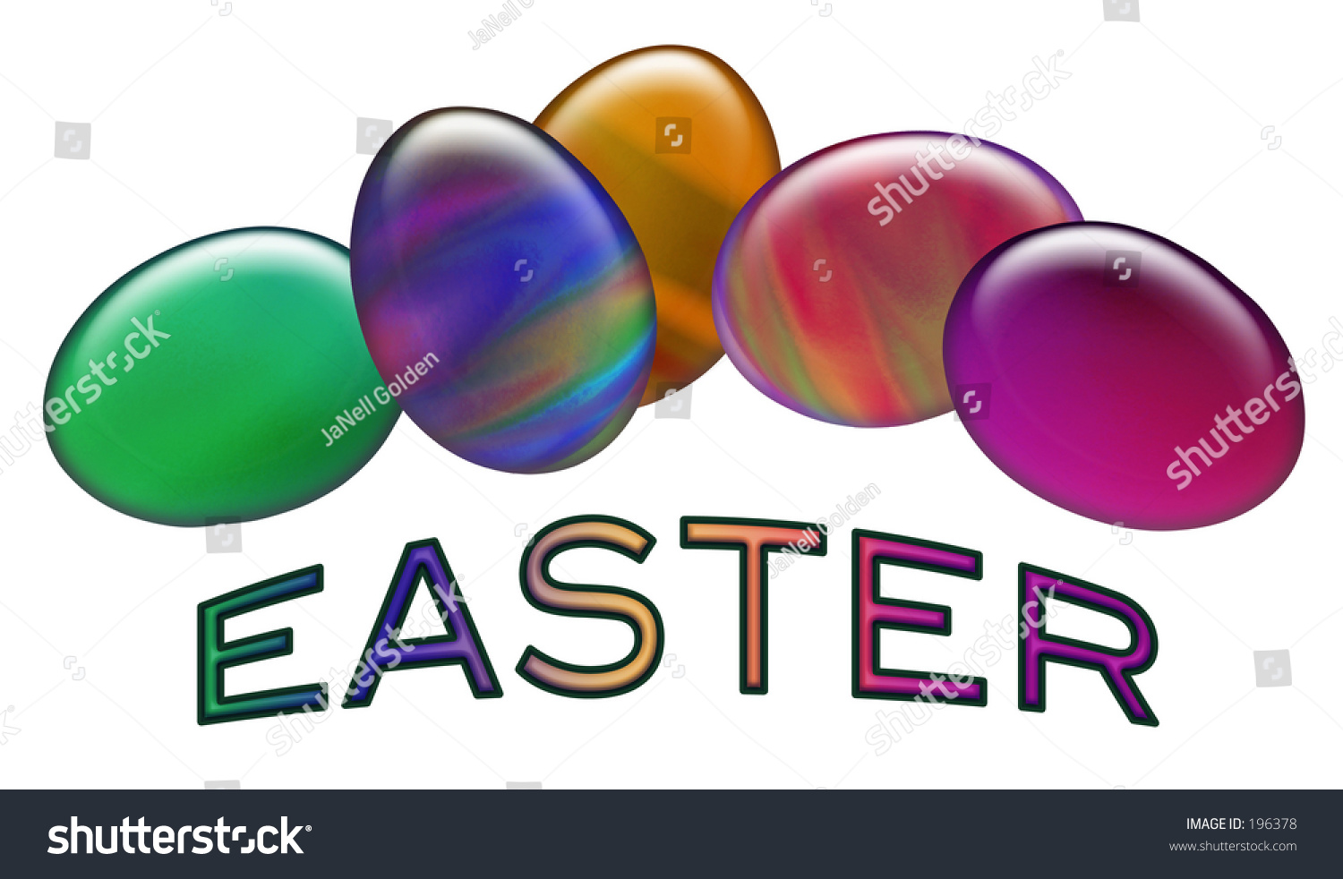 Easter Eggs Word Easter Stock Illustration 196378 - Shutterstock