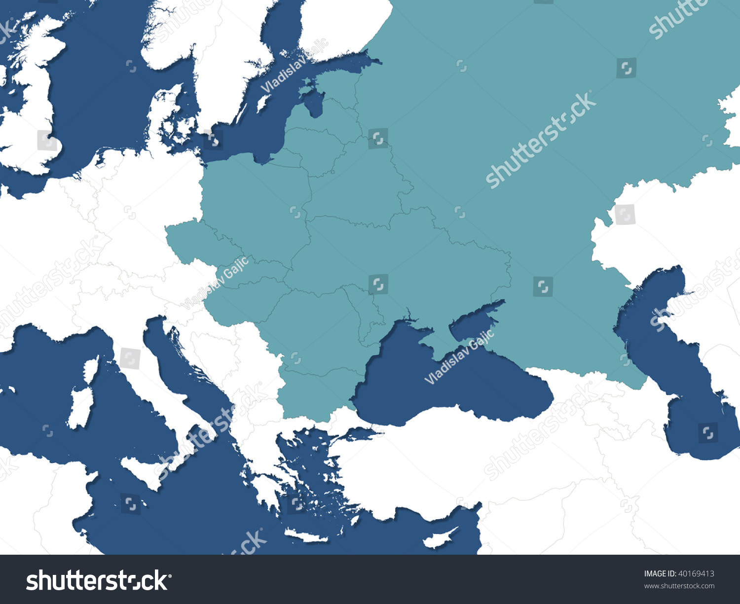 Eastern Europe Map: ilustración de stock 40169413