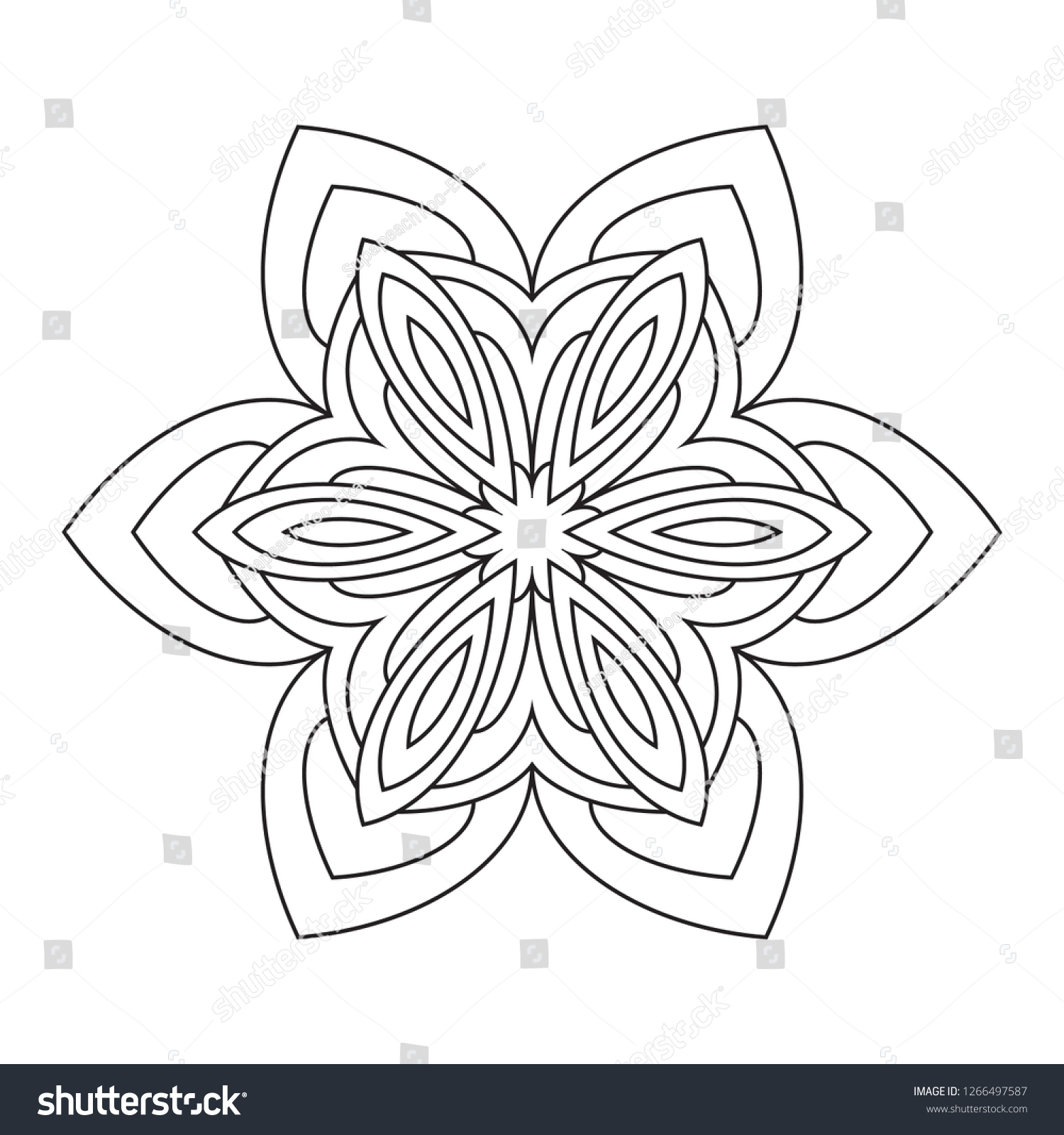 Easy Mandala Coloring Page Beginner Seniors Stock Illustration 1266497587 Easy Mandala Coloring Page Beginner Seniors Stock Illustration 1266497587